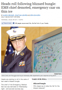 FDNY EMS Chief John Peruggia first to take a fall for snowstorm. Read ...