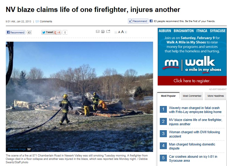 PM UPDATE with new details: Owego (NY) FD reports Capt. Matthew Porcari ...