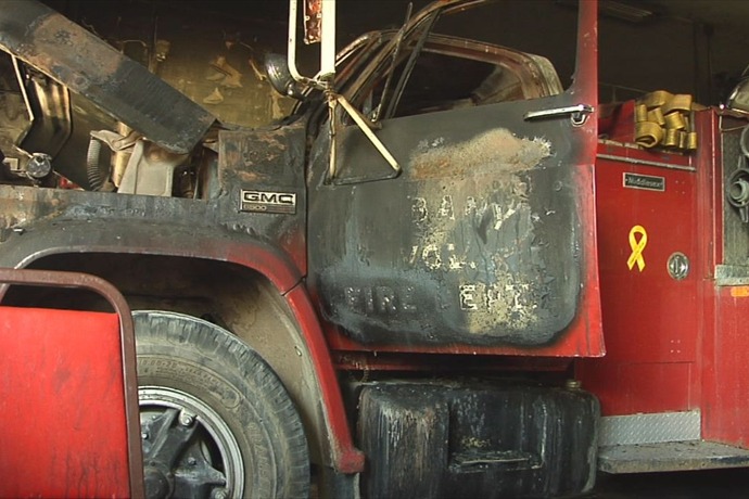 Firehouse set on fire in Vermont. Albany VFD apparatus heavily damaged ...