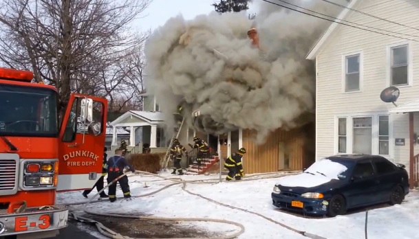 Raw video from house fire in Dunkirk, NY - Statter911