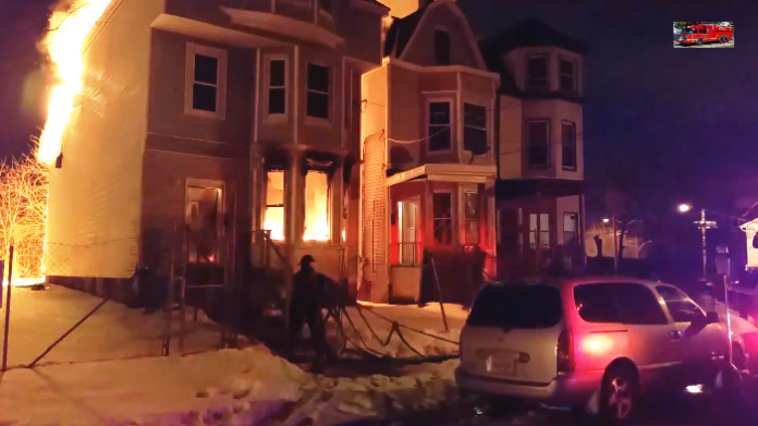 Pre-arrival video from Newark two-alarm house fire with evacuation ...