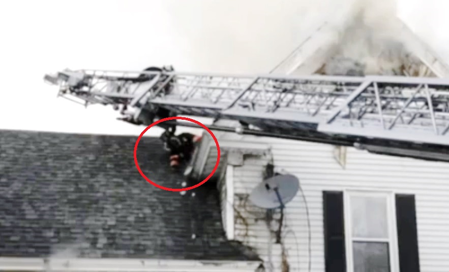 Must see video: Maine firefighter falls through roof & is rescued ...