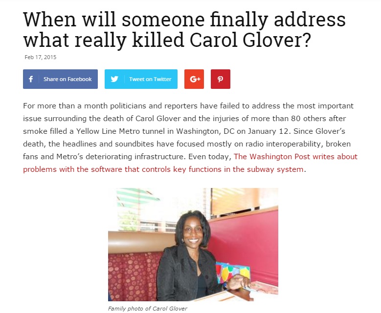 Someone else finally addressed what really killed Carol Glover - it ...